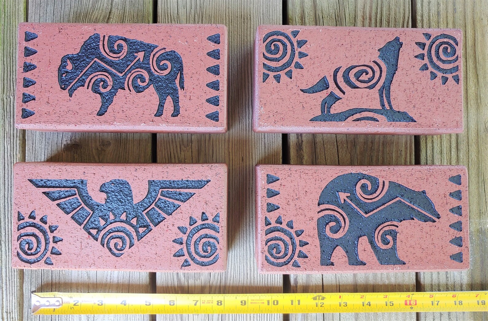 Medicine Wheel Spirit Animal Stones / Brick Pavers Carved - Engraved ...