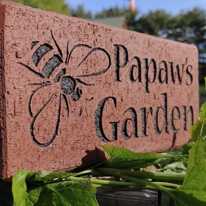 BEE KIND Custom Honey Bee Garden Large Engraved Brick Paver Stone ...