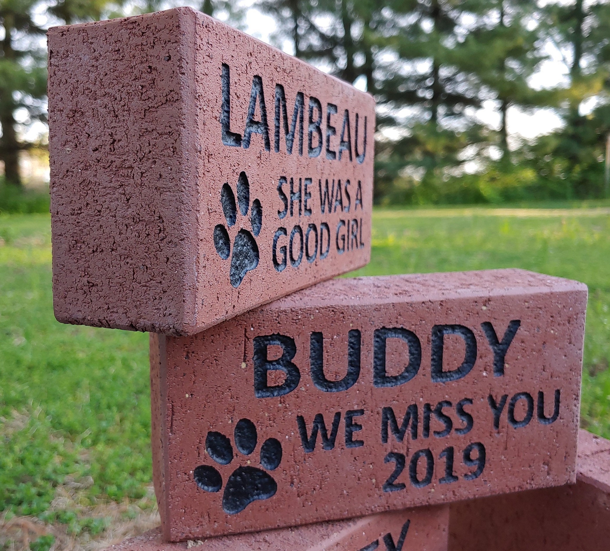 Pet Memorial Stone / REAL CLAY PAVER Brick / Pet Grave Marker - Etsy