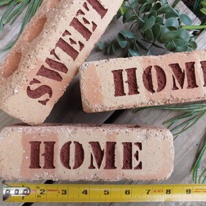 3 Piece Set - HOME SWEET HOME Custom Carved Brick Name Blocks ...