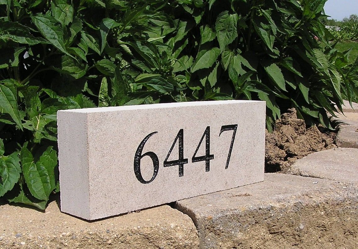 REAL Indiana Limestone Address Stone Block to Install With Brick or ...
