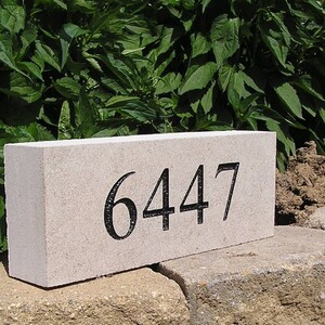REAL Indiana Limestone Address Stone Block to Install With Brick or ...