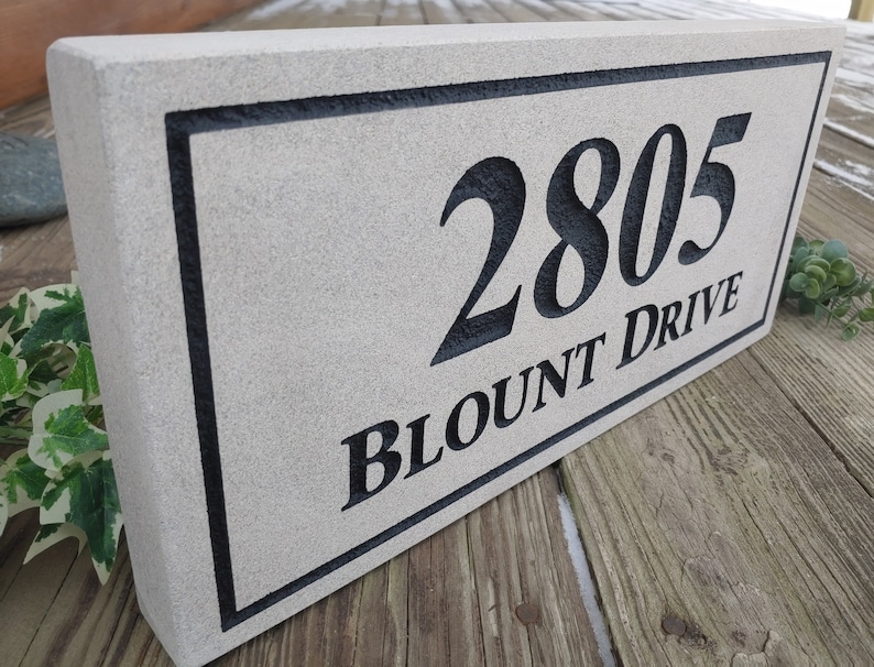 LARGE Indiana Limestone Address Stone Block With Street Name/ - Etsy