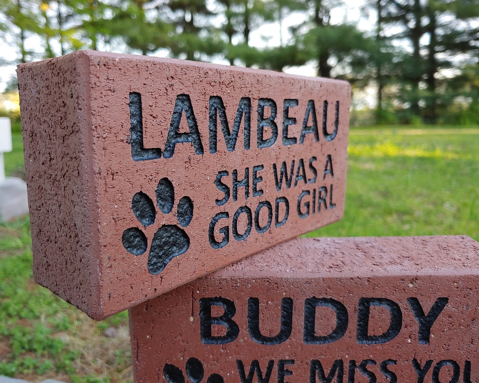 Pet Memorial Stone / REAL CLAY PAVER Brick / Pet Grave Marker - Etsy
