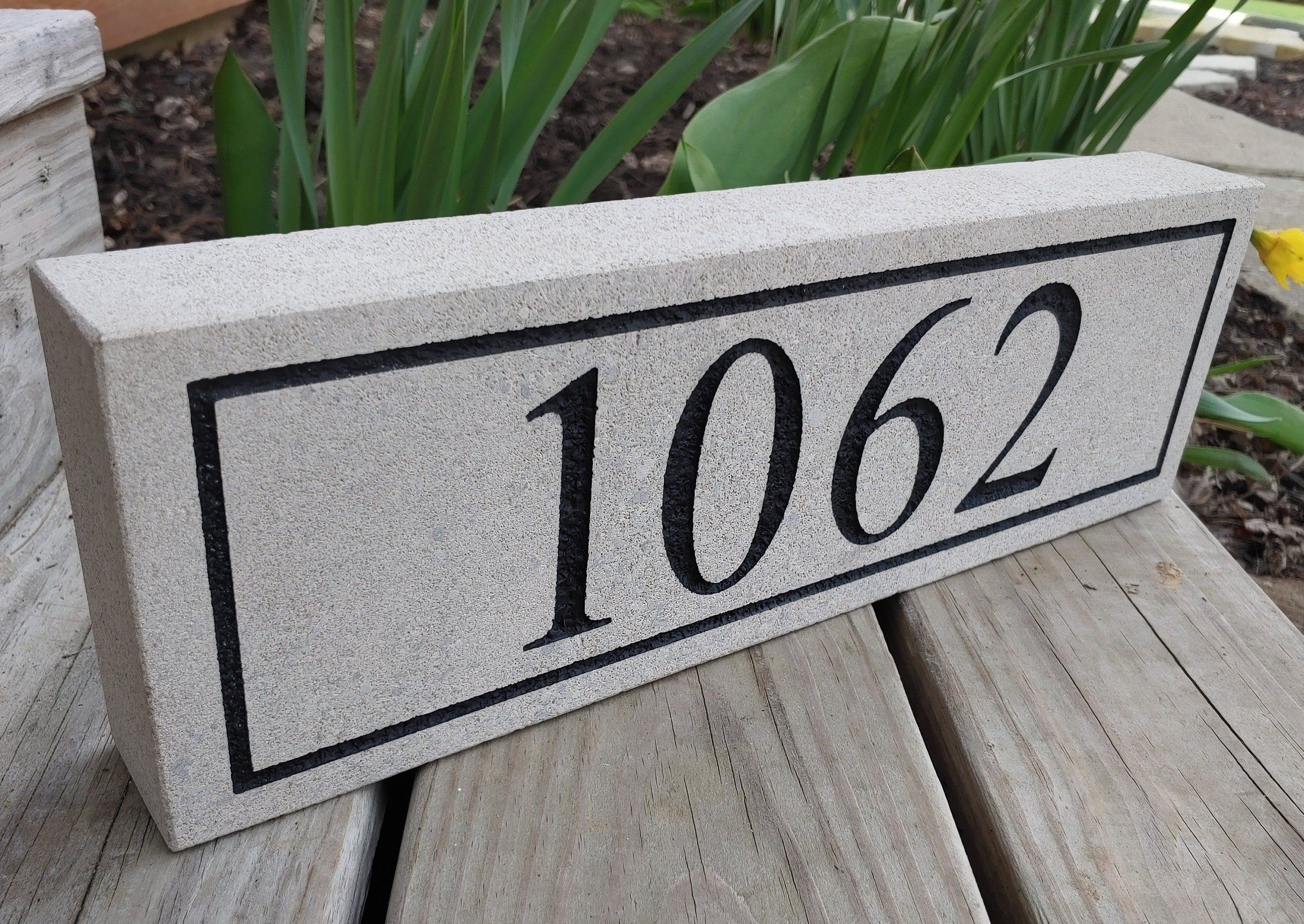 Thinner 1.5 REAL Indiana Limestone Address Stone Marker - Etsy