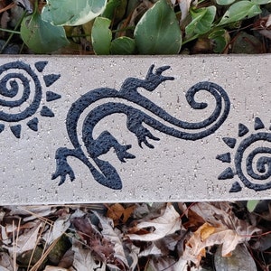 LIZARD GECKO Carved Stone / Engraved Brick Paver / Garden / Southwest ...