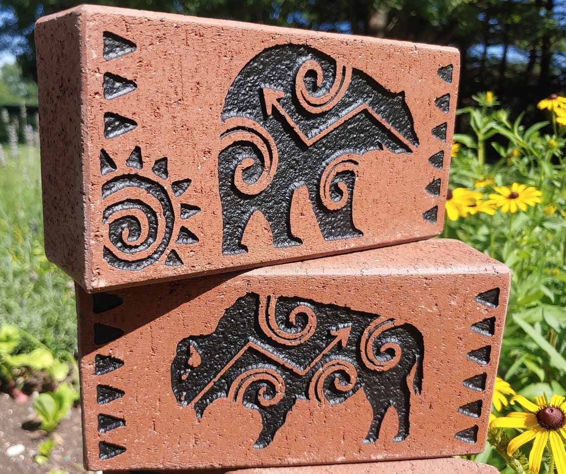 Medicine Wheel Spirit Animal Stones / Brick Pavers Carved - Engraved ...