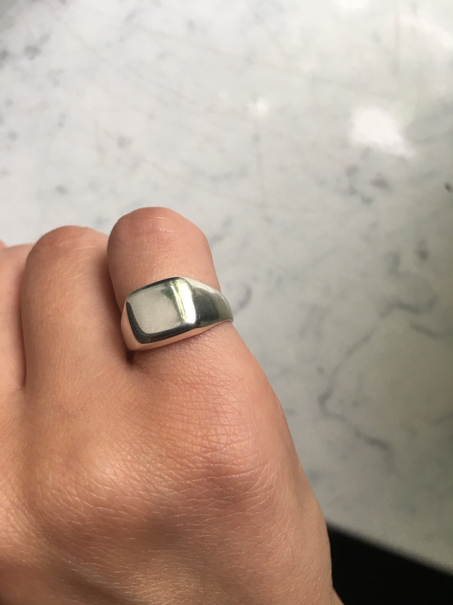 Silver Signet Ring Square Signet Ring Silver Square | Etsy