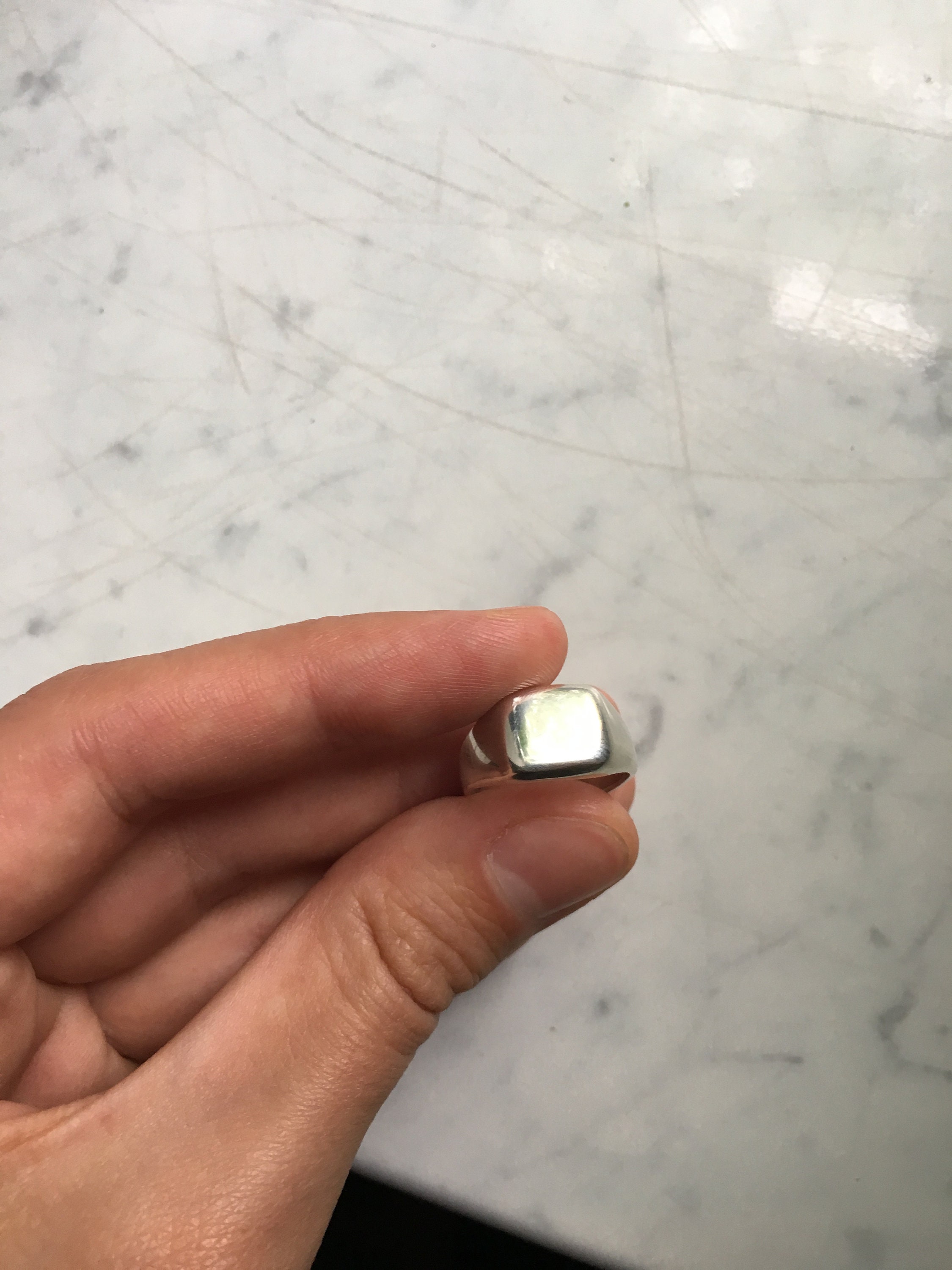 Silver Signet Ring Square Signet Ring Silver Square | Etsy