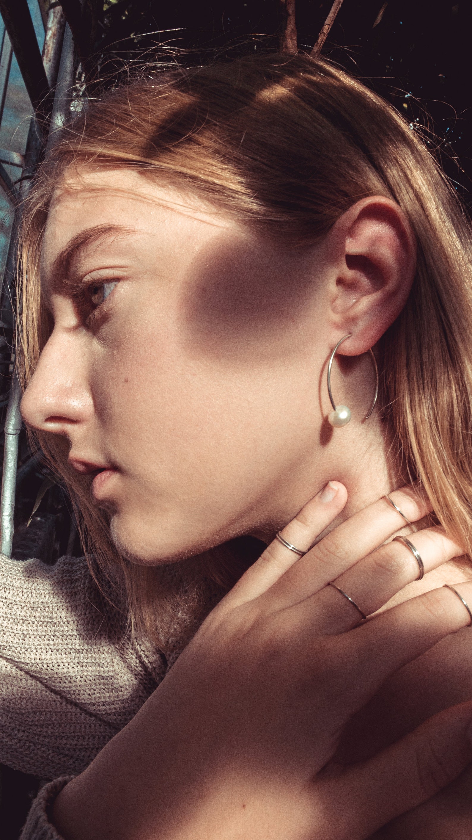 Huggie Hoop Threader Earrings Threader Earrings Pearl Pull - Etsy