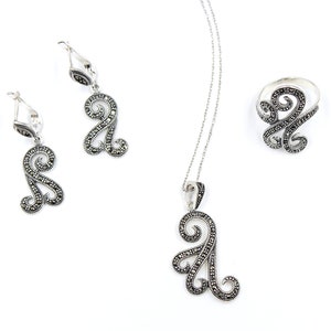 Scrollwork Jewelry Marcasite Jewelry Filigree Necklace - Etsy