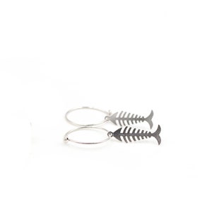 Fish Hoop Earrings Gold & Silver Fish Earrings Boho Dangling - Etsy