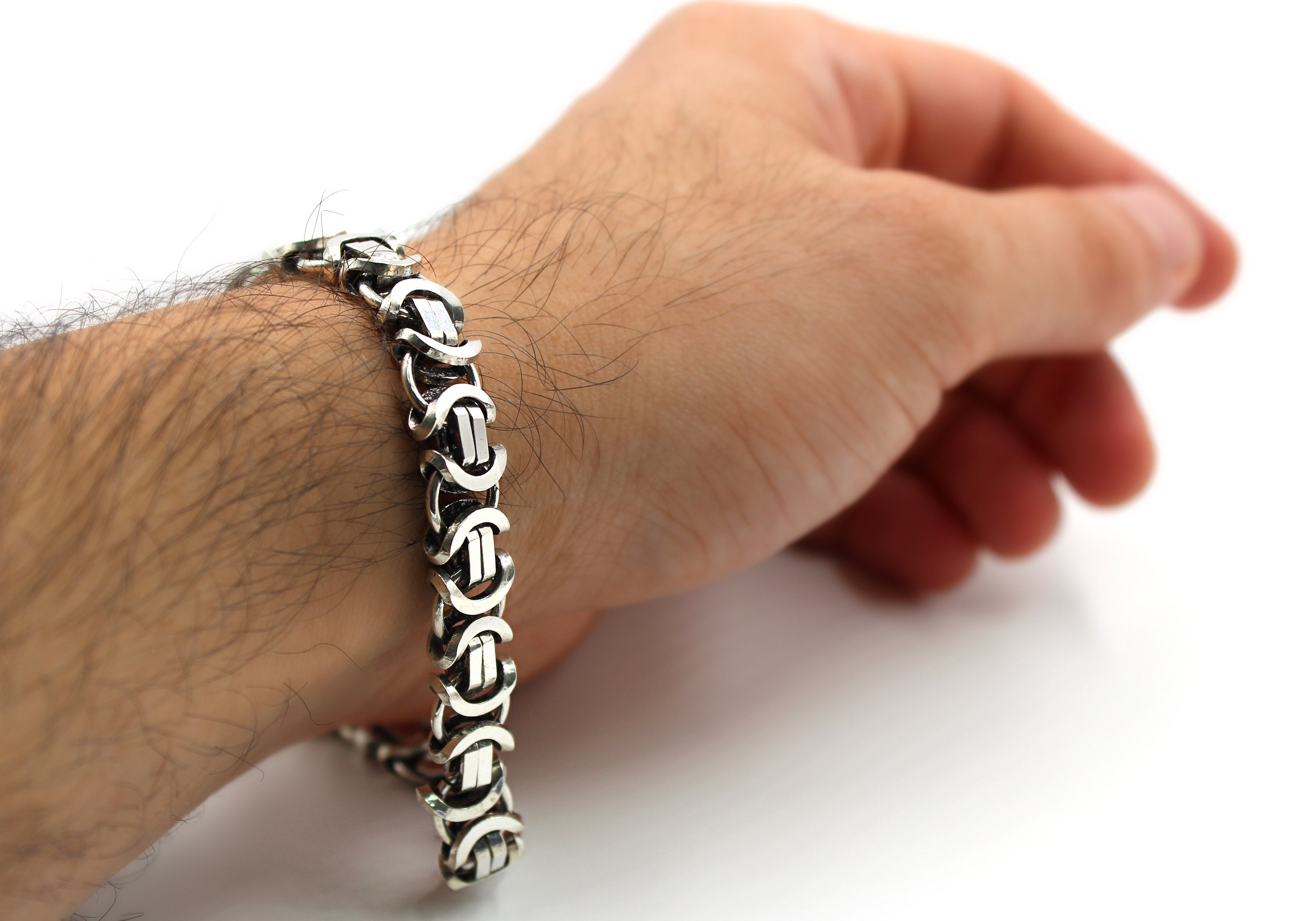 Mens Chain Bracelet Mens Bracelet Sterling Silver Specialty | Etsy