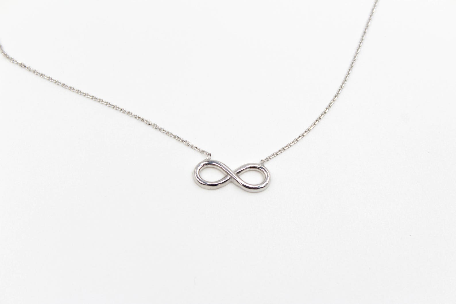 Infinity Necklace Silver Necklace Infinity Charm Sterling | Etsy