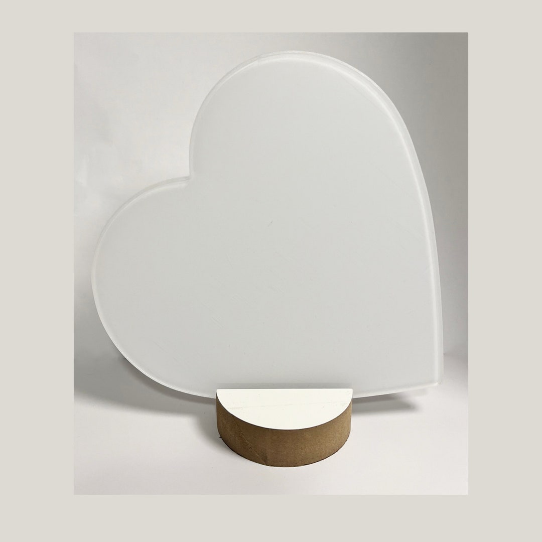 Acrylic Heart Shape Sublimation Blank Heart Shape Acrylic Table Desktop ...