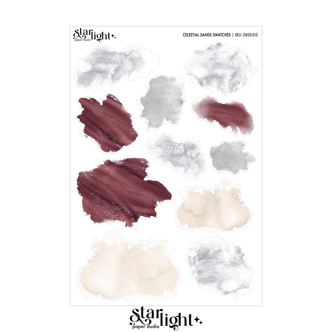 Celestial Sands Swatches | Journaling Stickers, Watercolor Stickers, Watercolor Swatch Stickers ...
