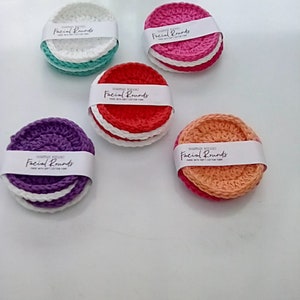 Handmade Reusable Facial Rounds 100% Cotton Various Colours - Etsy