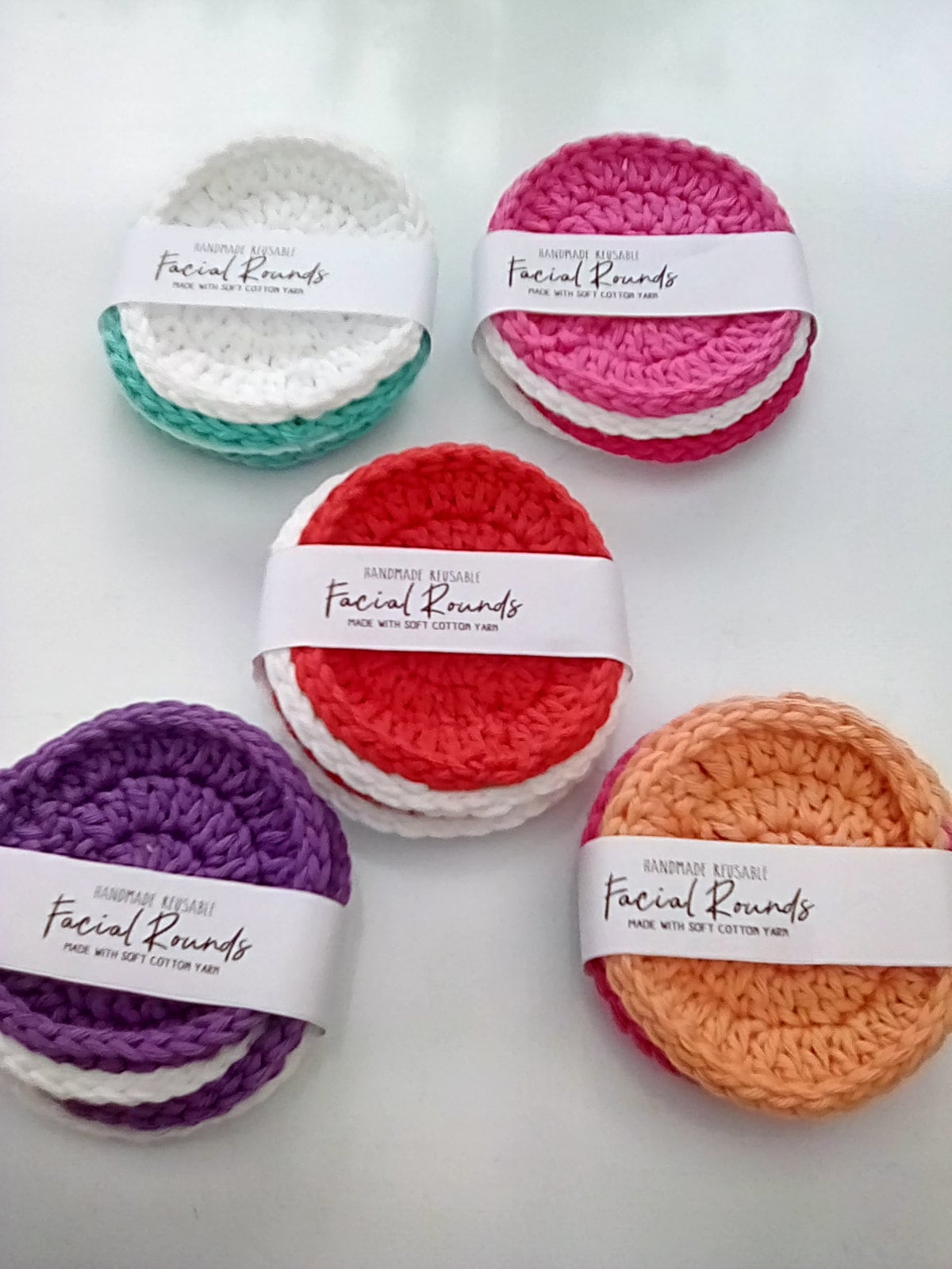 Handmade Reusable Facial Rounds 100% Cotton Various Colours - Etsy