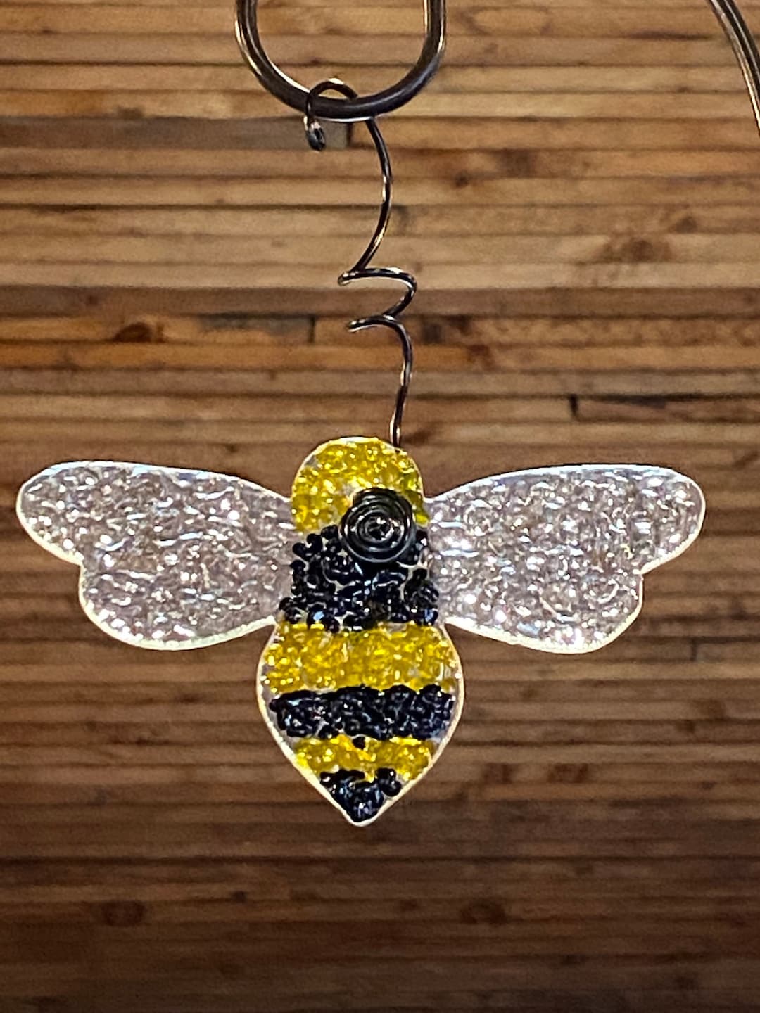Handmade Fused Glass Bumble Bee Christmas Tree Ornament Made in ...