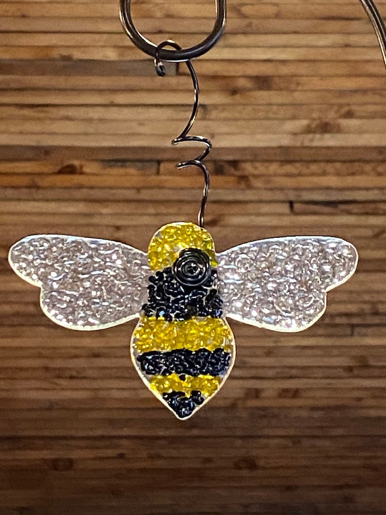 Handmade Fused Glass Bumble Bee Christmas Tree Ornament Made in ...