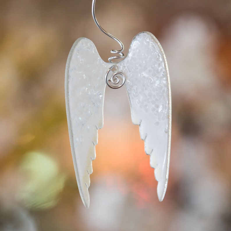 Handmade Fused Glass Angel Wings Christmas Tree Ornament Made - Etsy