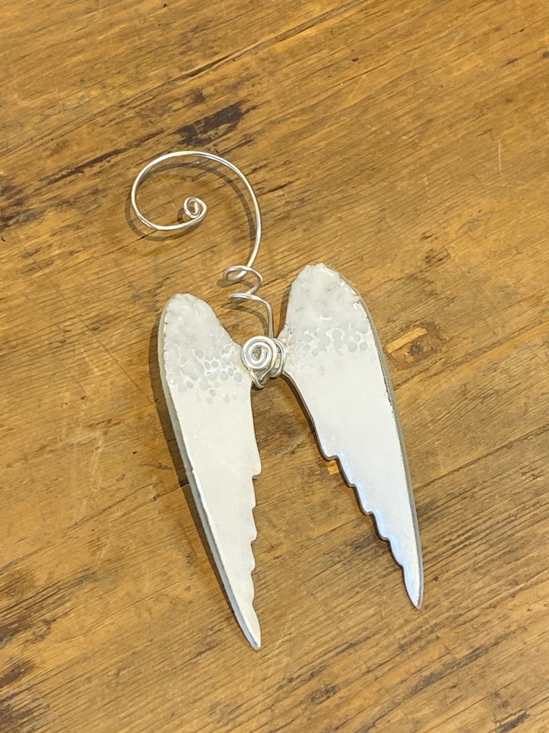 Handmade Fused Glass Angel Wings Christmas Tree Ornament Made - Etsy