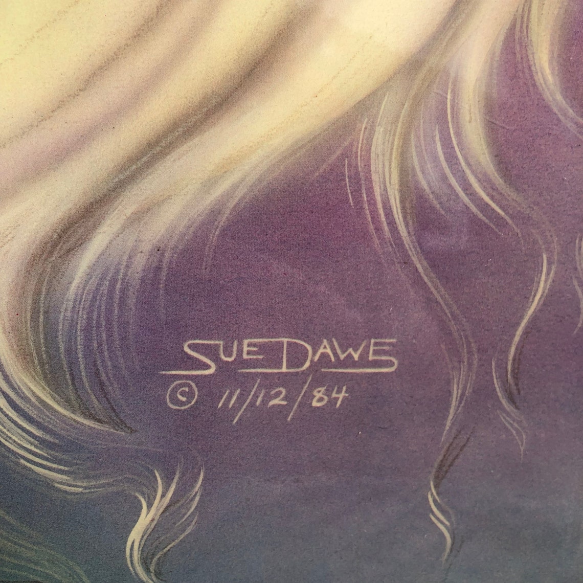 Vintage 1980s Sue Dawe Unicorn Painting Wall Hanging Picture - Etsy