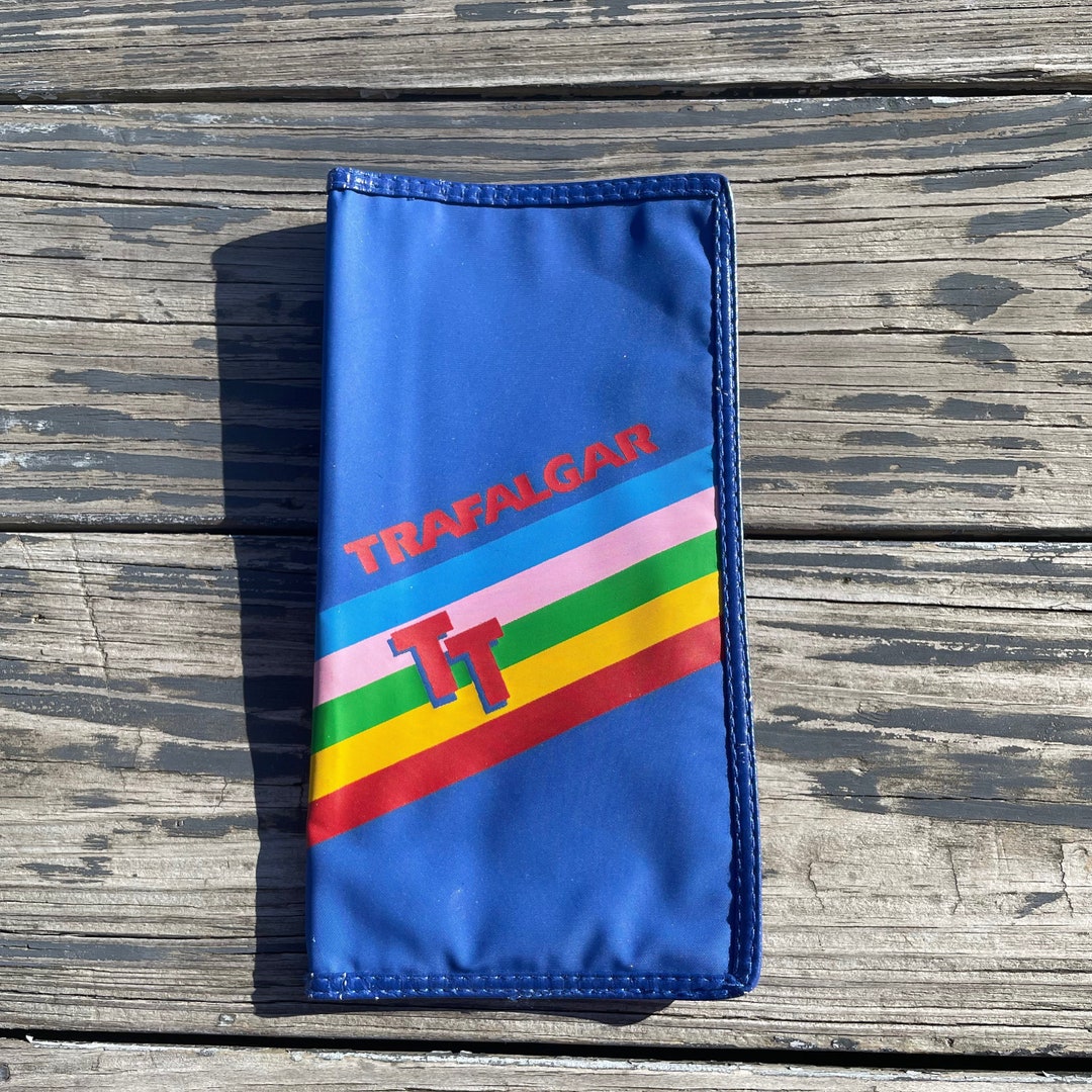 Vintage 1980s Rainbow Stripe Trafalgar Wallet Billfold Pass Holder Book ...