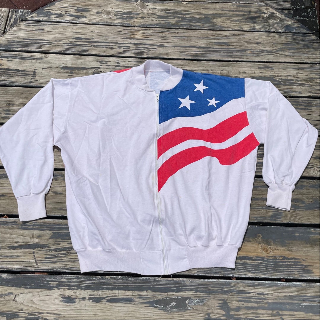 Vintage 1990s Red White Blue Stars and Stripes Jacket 52 Chest - Etsy