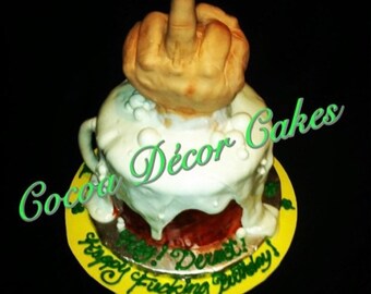 Middle Finger Cake Topper - Etsy UK