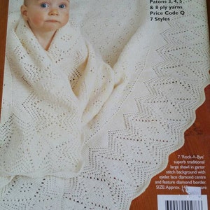 Patons - #2105 - Heirloom Collection - Baby Rugs & Shawls in 3, 4, 5 ...