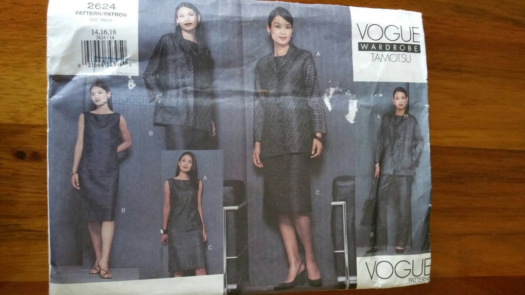 Vogue Vogue Career Tamotsu 2624 Misses' Jacket - Etsy