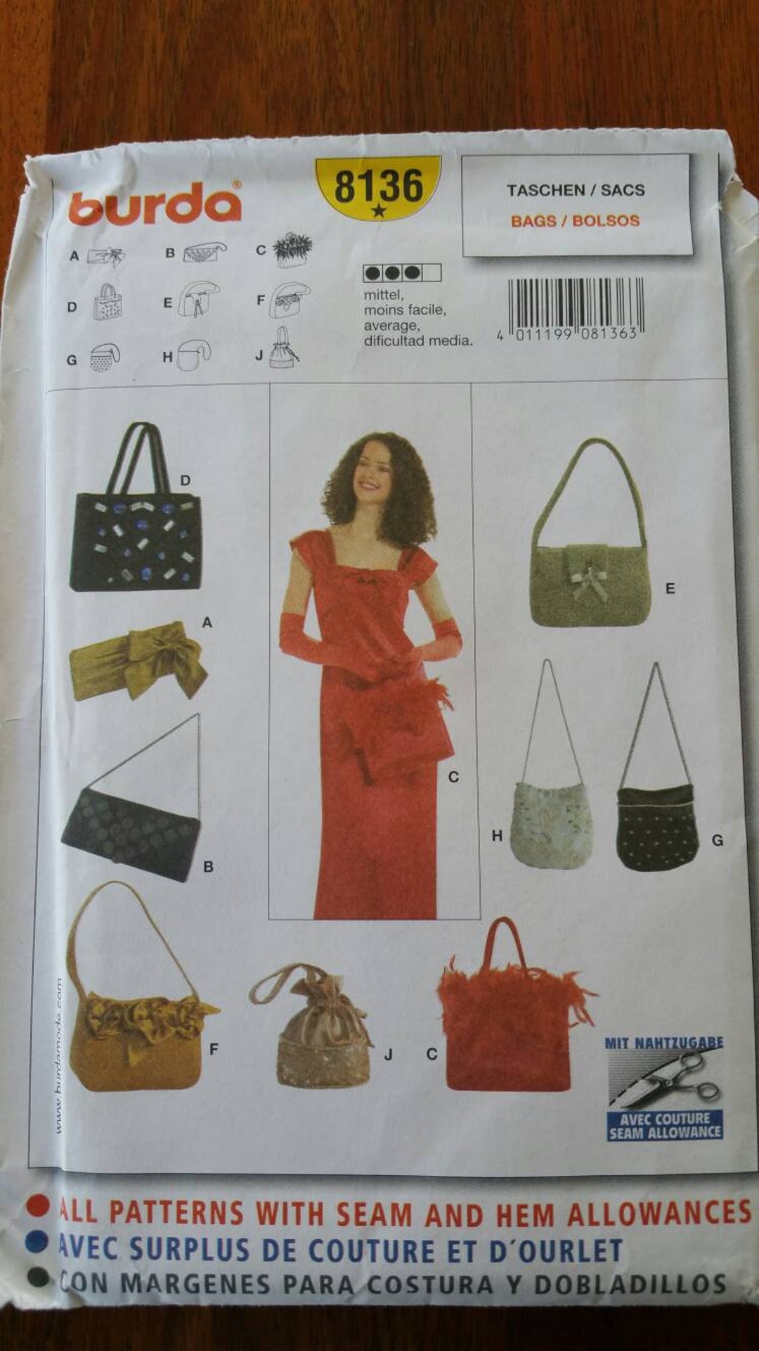 Burda 8136 Variety of Bags Uncut - Etsy