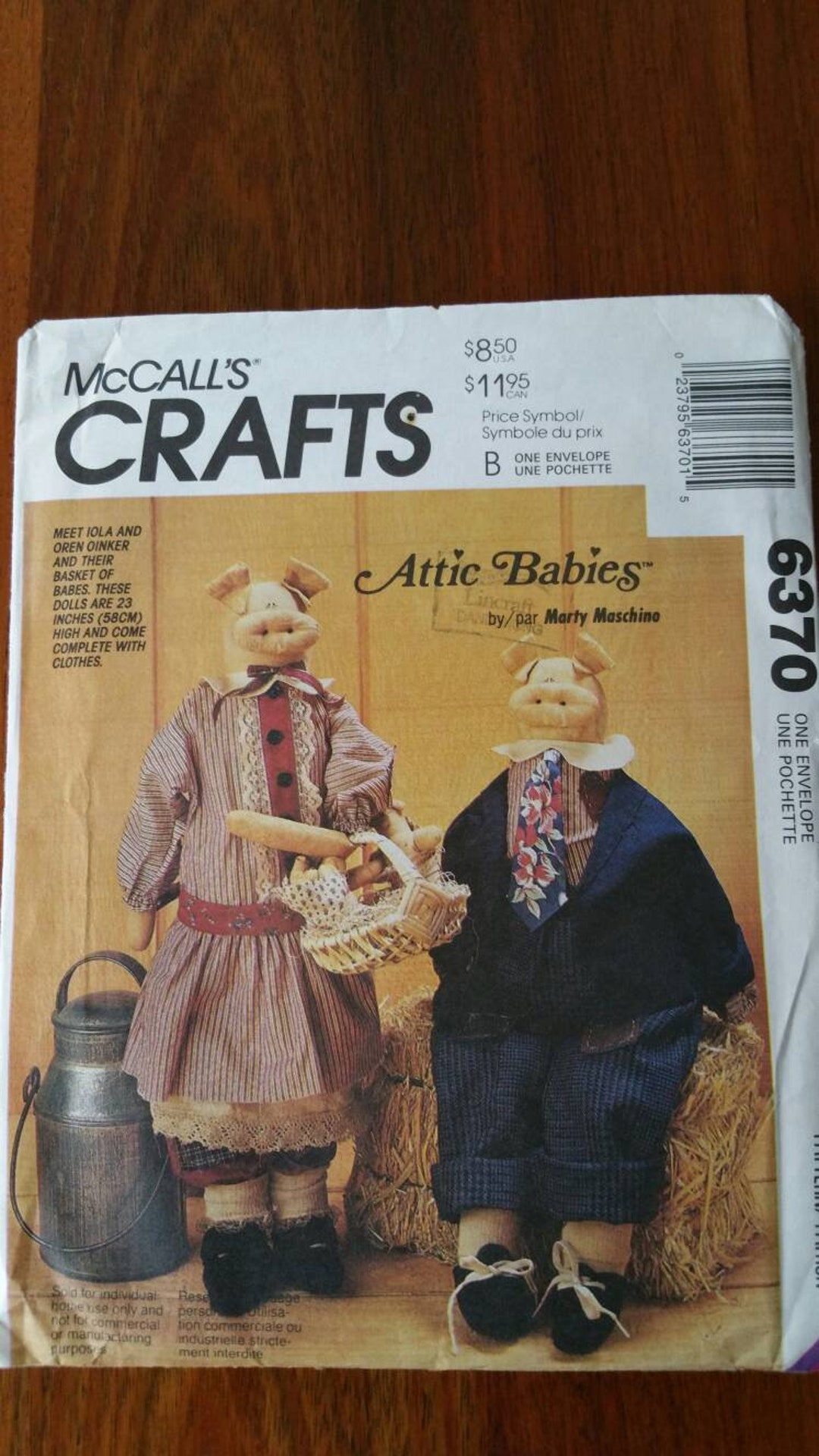 Mccall's Crafts - Attic Babies by Marty Maschino - #6370 - Pig Dolls ...
