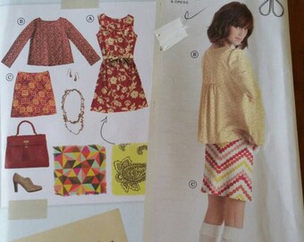 Uncut Simplicity Sewing Pattern 2059 Lisette Continental Blouse Dress ...
