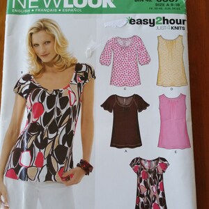 New Look 6807 Misses' 2 Hour Knit Tops Size 8, 10, 12, 14, 16, 18 Uncut ...