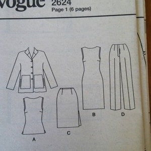 Vogue Vogue Career Tamotsu 2624 Misses' Jacket - Etsy