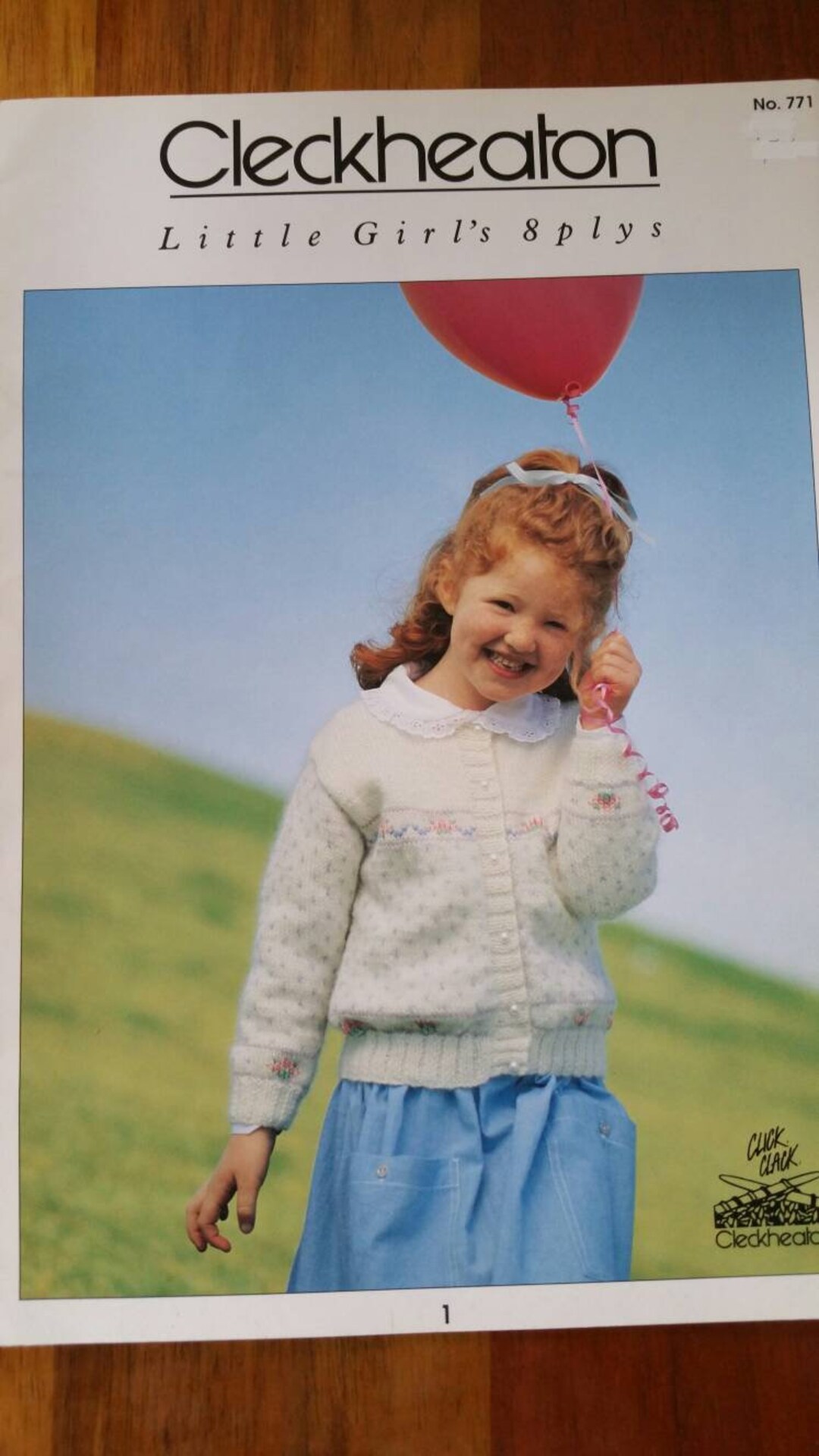 Cleckheaton - #771 - Little Girls 8 Ply Knitting Book - Size 3, 4, 6, 8 ...