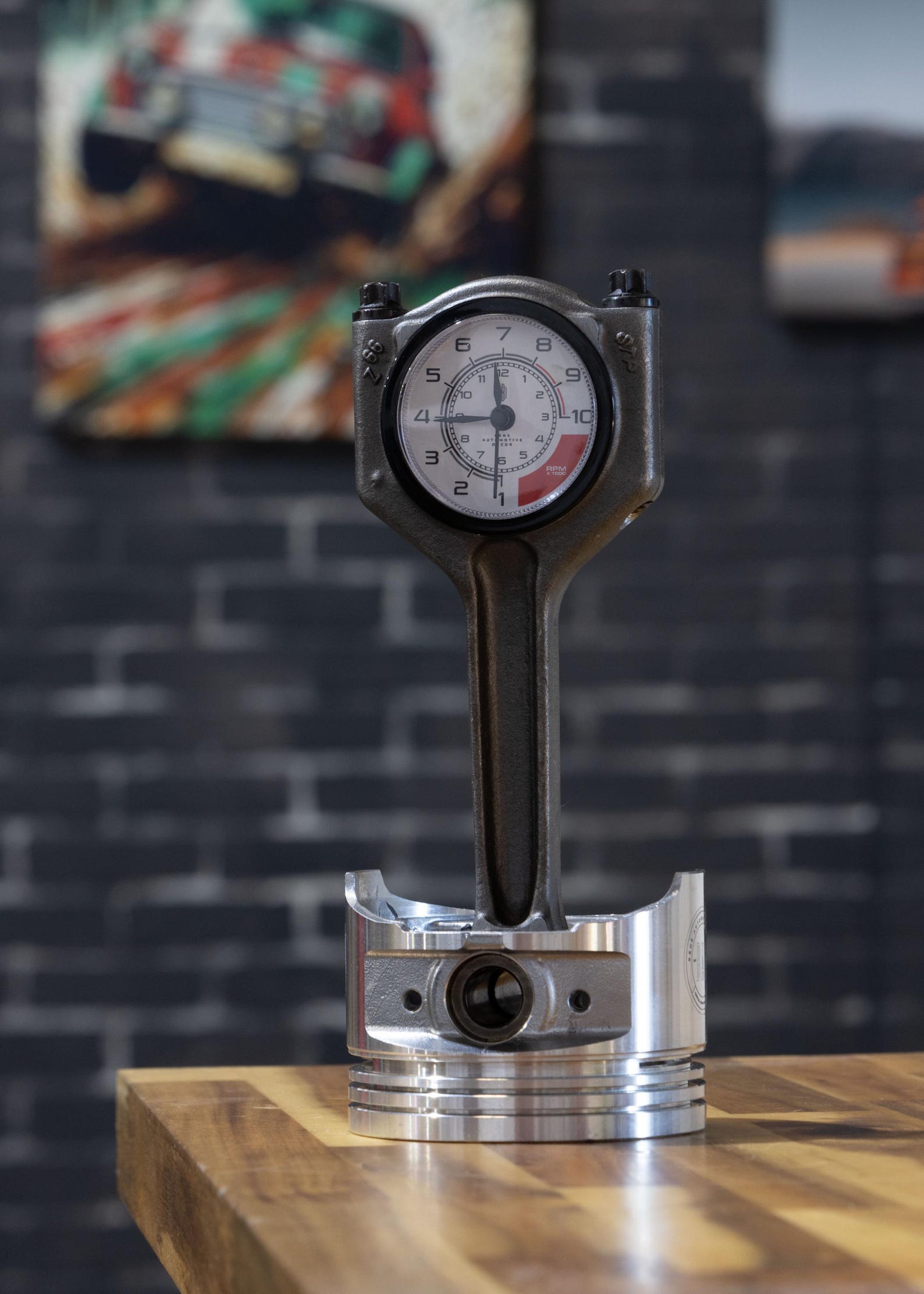 Engine Piston Clock - White RPM Gauge Face, Gift for Car Guy - Etsy