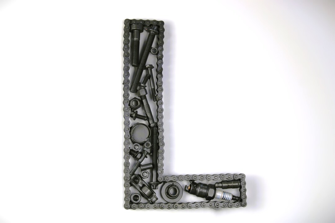 Car Part Letter L - Man Cave Wall Art, Steampunk Metal Last Name Sign ...