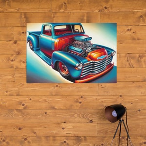 Chevy Truck Wall Art Colorful Automotive Decor for Car Enthusiasts - Etsy