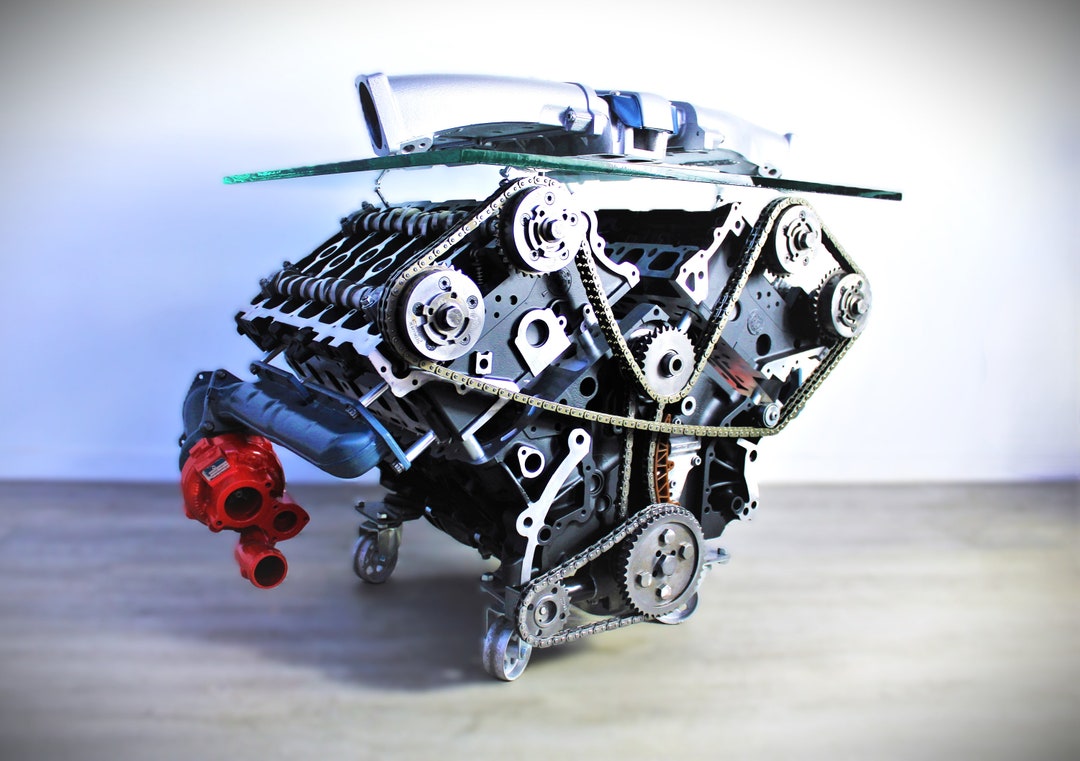 Twin Turbo Rotating Engine Coffee Table With Spinning Internals ...