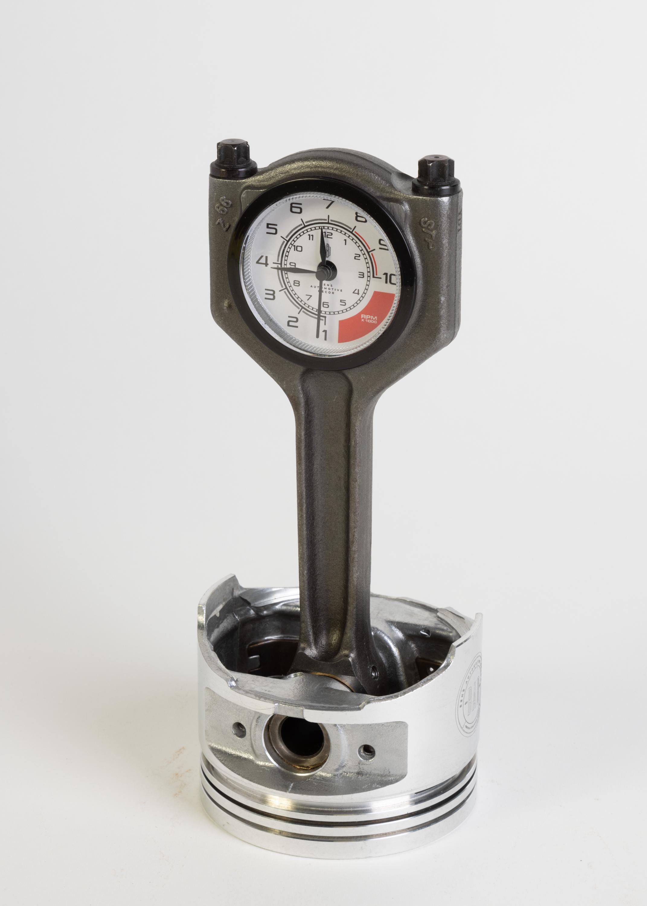 Engine Piston Clock - White RPM Gauge Face, Gift for Car Guy - Etsy