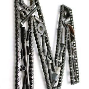 Car Part Letter M - Wall Sculpture Art, Automotive Decor, Custom Metal ...