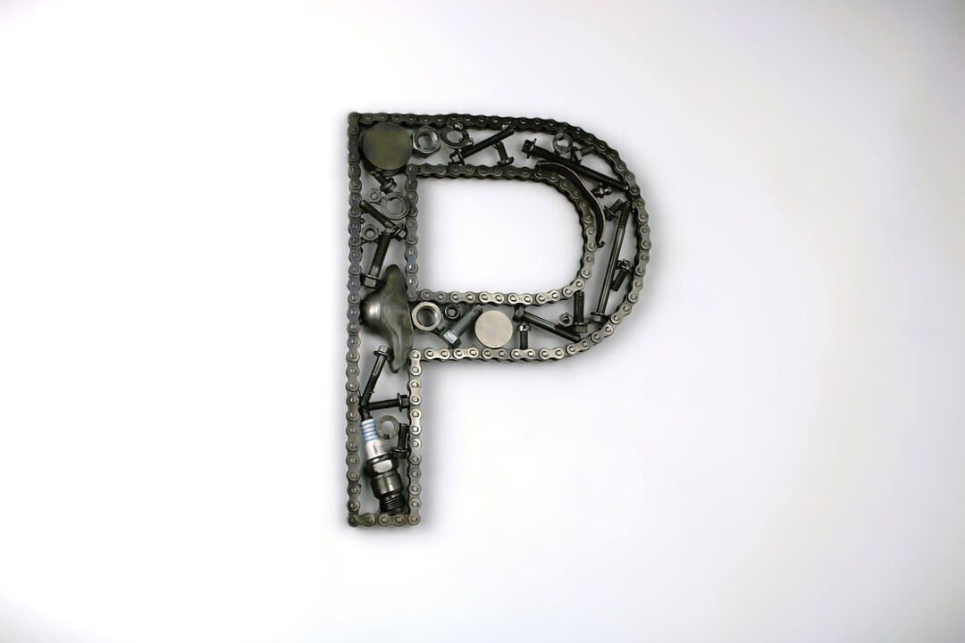Letter P - Handcrafted From Real Car Parts, Industrial Decor - Etsy
