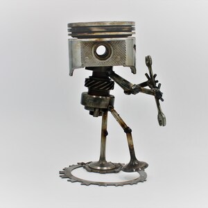 Piston Man Desk Statue - Customizable Automotive Art, Car Enthusiast ...