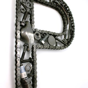 Letter P - Handcrafted From Real Car Parts, Industrial Decor - Etsy