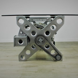 Rotating Engine Block Coffee Table - X Frame Customizable Man Cave ...