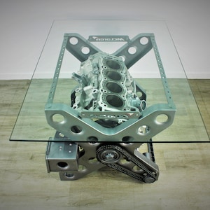 Rotating Engine Block Coffee Table - X Frame Customizable Man Cave ...