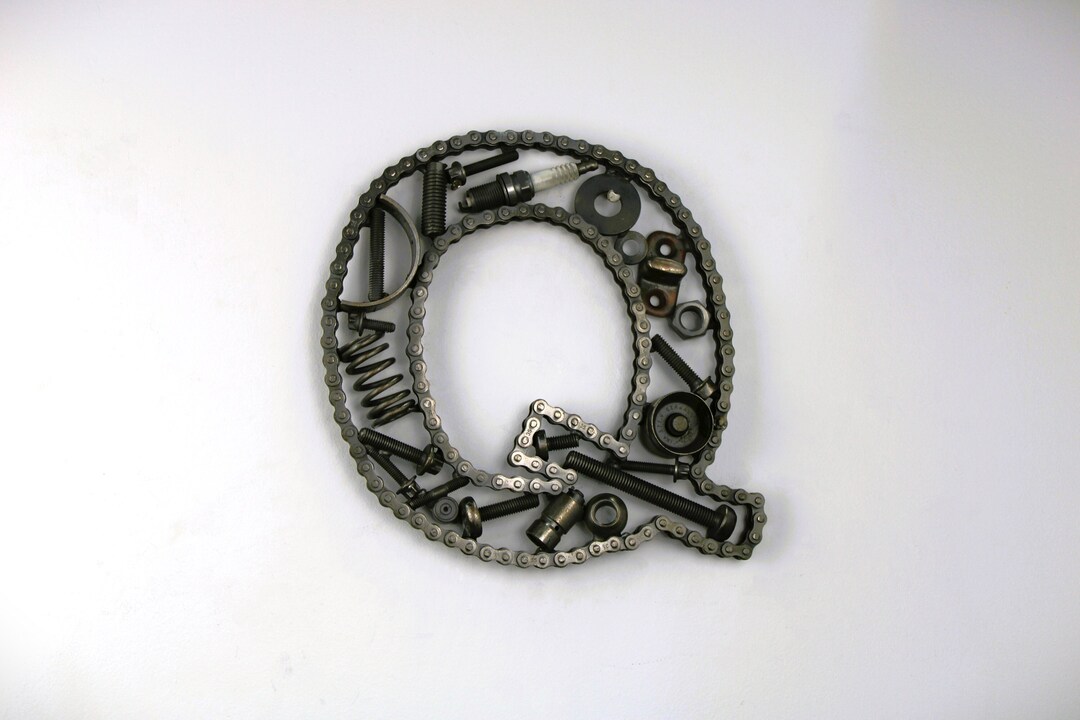 Car Part Letter Q 3d Metal Wall Art, Handmade Gift, Unique Home Decor ...